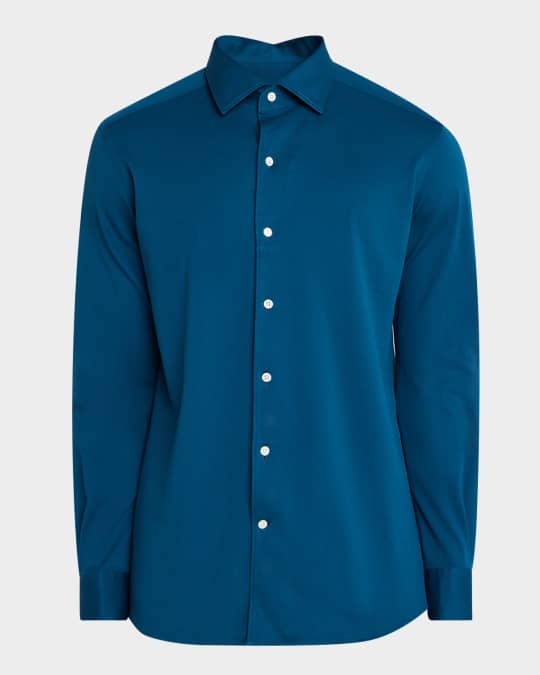 ZEGNA Men's Cotton Jersey Sport Shirt | Neiman Marcus