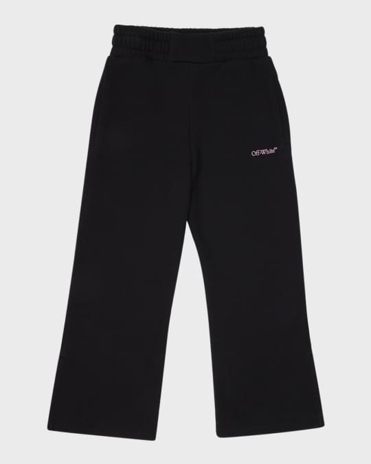 Off-White Girl's Contrast Logo-Print Wide Leg Pants, Size 14 | Neiman ...