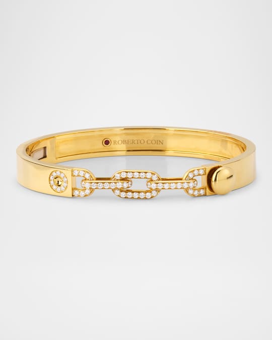 Roberto Coin 18K Yellow Gold Navarra Diamond Bangle Bracelet | Neiman ...