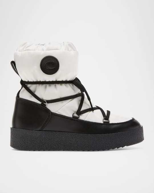 La Canadienne Easton Nylon Lace-Up Winter Booties | Neiman Marcus