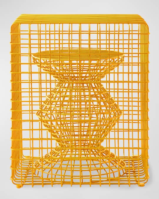 POLSPOTTEN Zig Zag Wire Stool, Yellow | Neiman Marcus