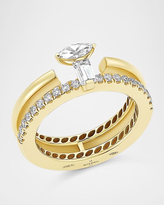 Miseno 18K Yellow Gold Procida Double-Row Diamond Ring | Neiman Marcus