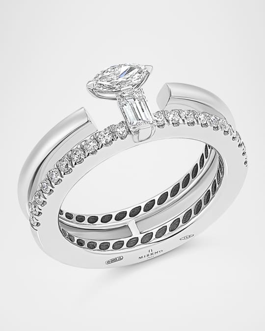 Miseno 18K White Gold Procida Double-Row Diamond Ring | Neiman Marcus