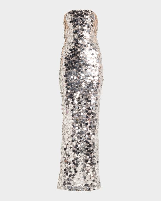 Bronx Banco Farah Strapless Sequin Column Gown | Neiman Marcus
