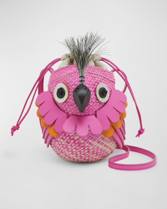 Loewe x Paula’s Ibiza Bird Bag in Iraca Palm with Leather Strap | Neiman Marcus