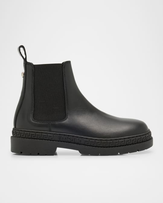 Versace Girl's Leather Chelsea Boots, Kids | Neiman Marcus