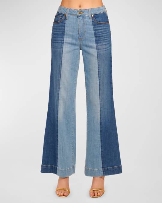 Ramy Brook Vinnie Two-Tone Denim Jeans | Neiman Marcus