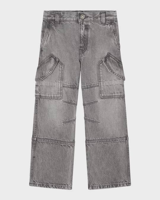 Versace Boy's Washed Grey Cargo Pants, Size 8-14 | Neiman Marcus