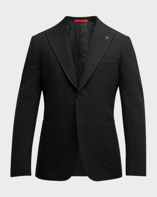 Isaia Men's Tonal Plaid Peak Sport Coat | Neiman Marcus