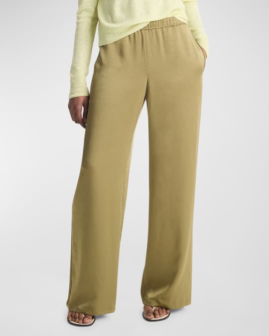 Vince Mid-Rise Side Strap Wide-Leg Pants | Neiman Marcus