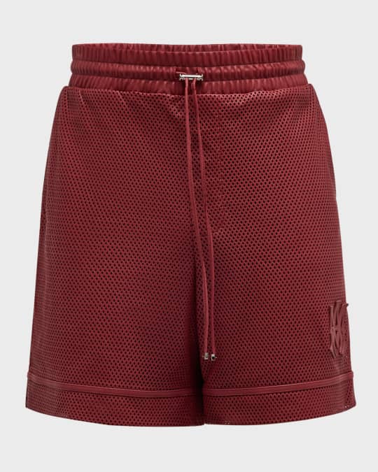 Amiri Men's MA Perforated Leather Shorts | Neiman Marcus