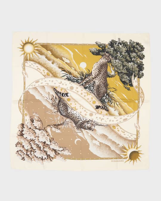 Ferragamo Day & Night Printed Silk Foulard | Neiman Marcus