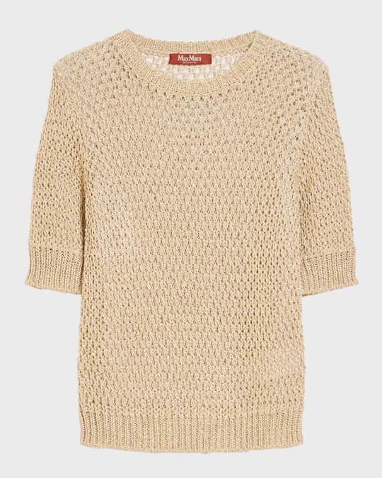 Max Mara Studio Fasto Knit Elbow-Sleeve Pullover | Neiman Marcus