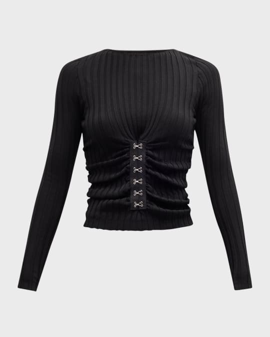 Wynn Hamlyn Olivia Long-Sleeve Knit Top | Neiman Marcus