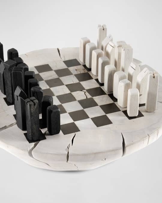 Four Hands Carbonized Black Modern Chess Set | Neiman Marcus