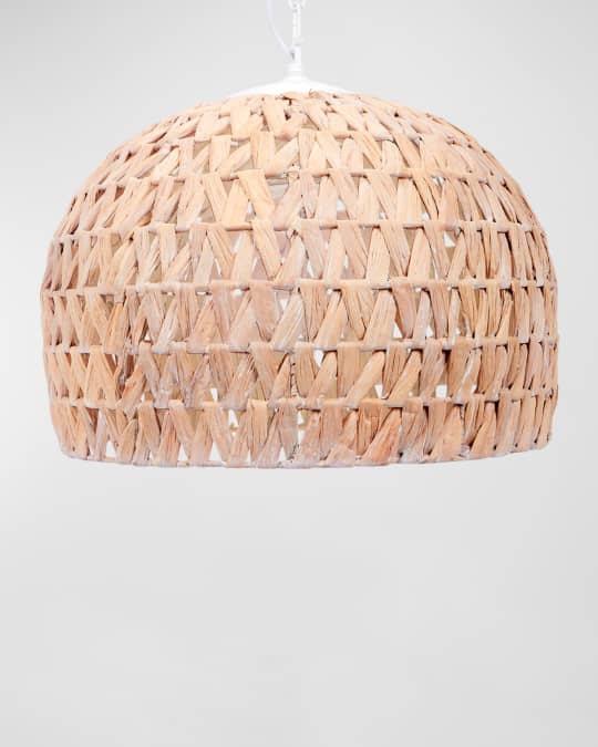 Old World Design Marley Woven Water Hyacinth Pendant Light | Neiman Marcus
