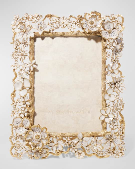 Jay Strongwater Ophelia 14K Gold & Crystal Picture Frame, 5" x 7 ...