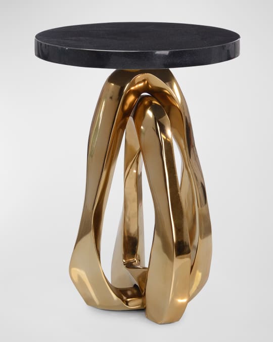 John-Richard Collection Kaari Goldtone Side Table | Neiman Marcus