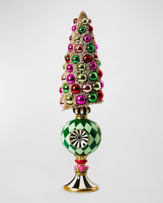 MacKenzie-Childs Granny Kitsch Small Bottle Brush Pedestal Christmas ...
