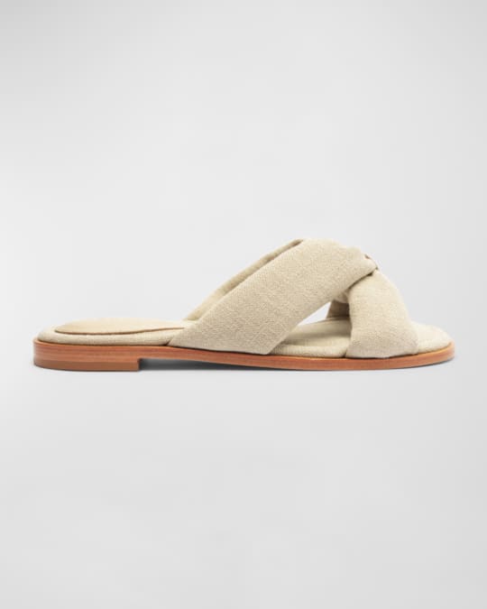 Schutz Fairy Puffer Crisscross Slide Sandals | Neiman Marcus