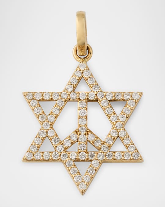 Siena Jewelry 14K Yellow Gold Small Star of David Peace Charm | Neiman ...
