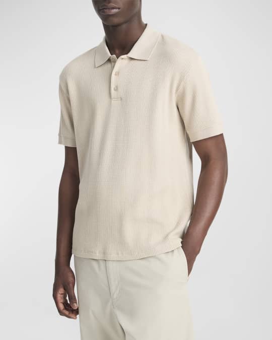 Vince Men's Variegated Textured Stripe Polo Shirt | Neiman Marcus