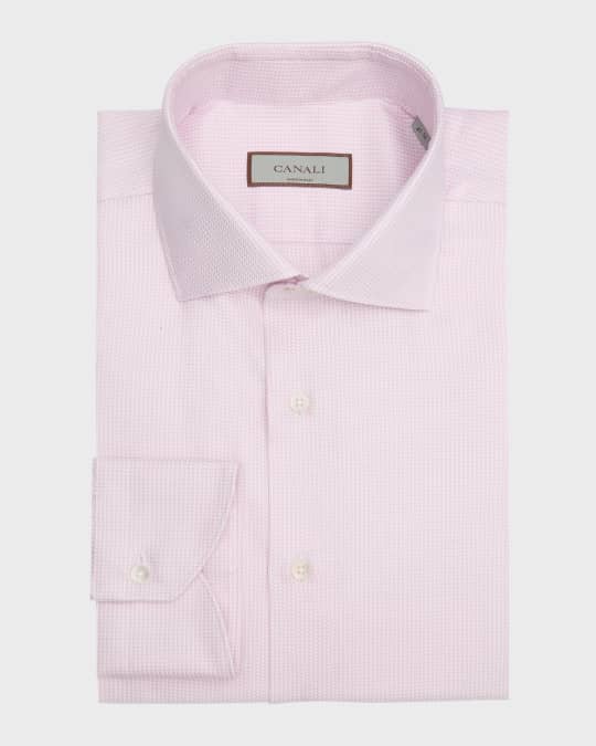 Canali Men's Cotton Micro-Structure Dress Shirt | Neiman Marcus