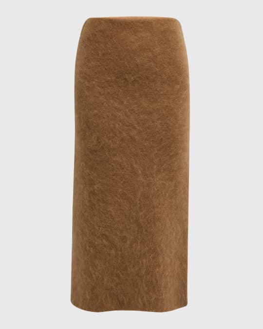 By Malene Birger Estille Straight Fuzzy Knit Midi Skirt | Neiman Marcus