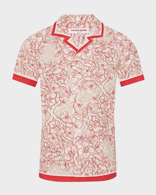 Orlebar Brown Men's Hibbert Floral Camp Shirt | Neiman Marcus