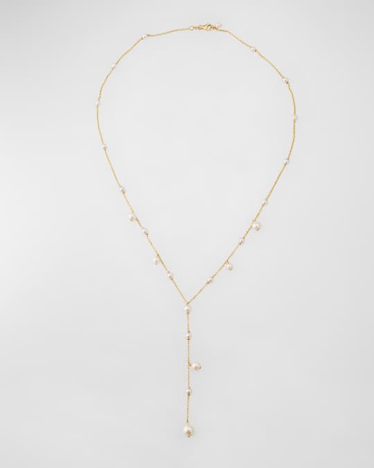 POPPY FINCH Pearl Bubble Lariat Necklace | Neiman Marcus