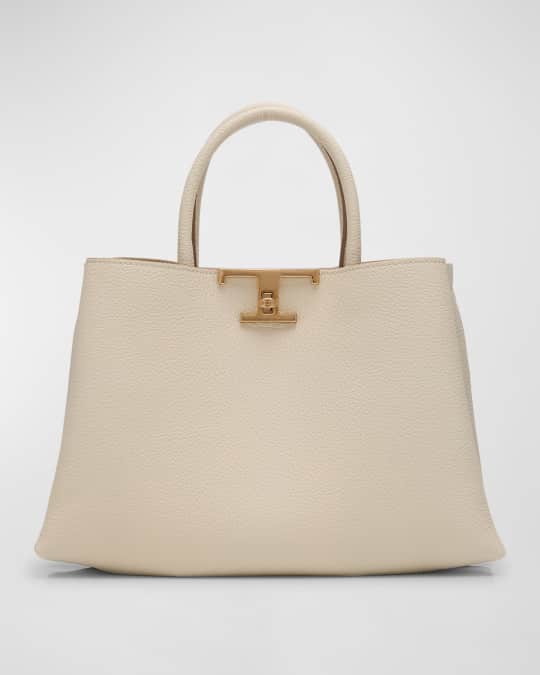Tod's Small Leather T Timeless Tote Shopping Bag | Neiman Marcus