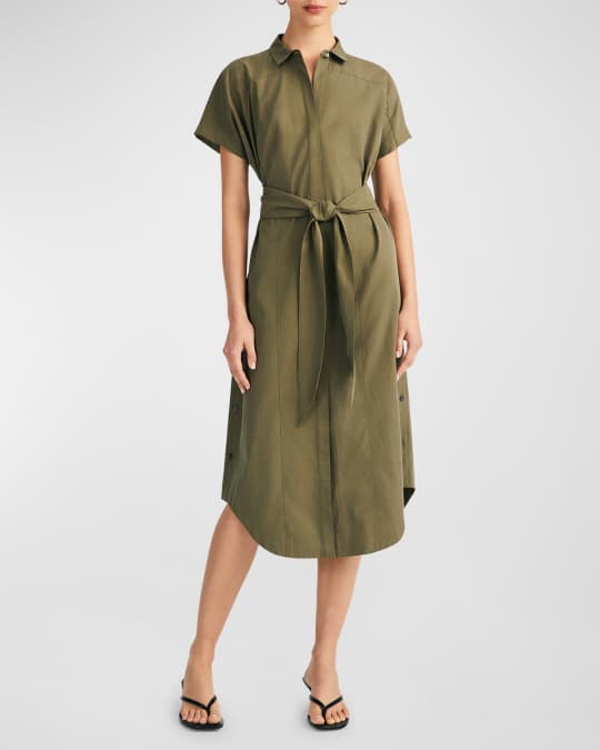 Derek Lam 10 Crosby Mikala Short-Sleeve Belted Shirtdress | Neiman Marcus