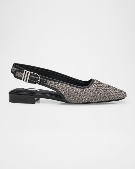 Rag & Bone Astra Mesh Rhinestone Slingback Ballerina Flats | Neiman Marcus