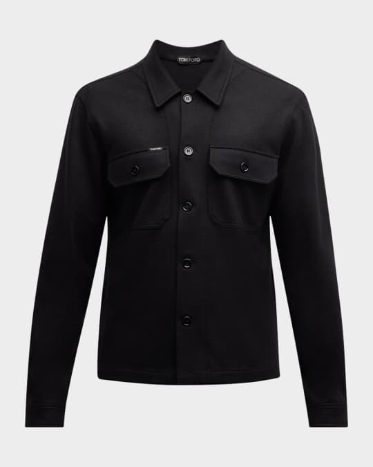 TOM FORD Men's Cashmere Button-Front Overshirt | Neiman Marcus