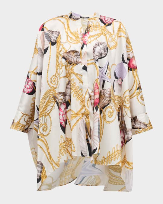 Ungaro Dorelle Tropical-Print Blouse | Neiman Marcus