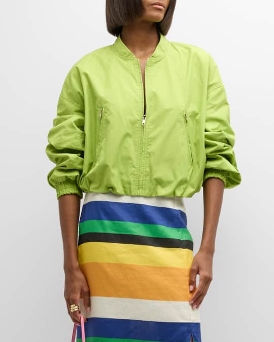Ulla Johnson Alessa Cotton Long-Sleeve Bomber Jacket | Neiman Marcus
