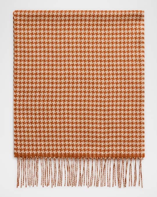PIACENZA 1733 Men's Twist Silk and Cashmere Houndstooth Scarf | Neiman ...