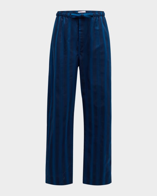 Derek Rose Men's Royal Striped Cotton Lounge Pants | Neiman Marcus