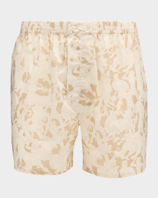 Derek Rose Men's Ledbury Greek Scene Boxer Shorts | Neiman Marcus