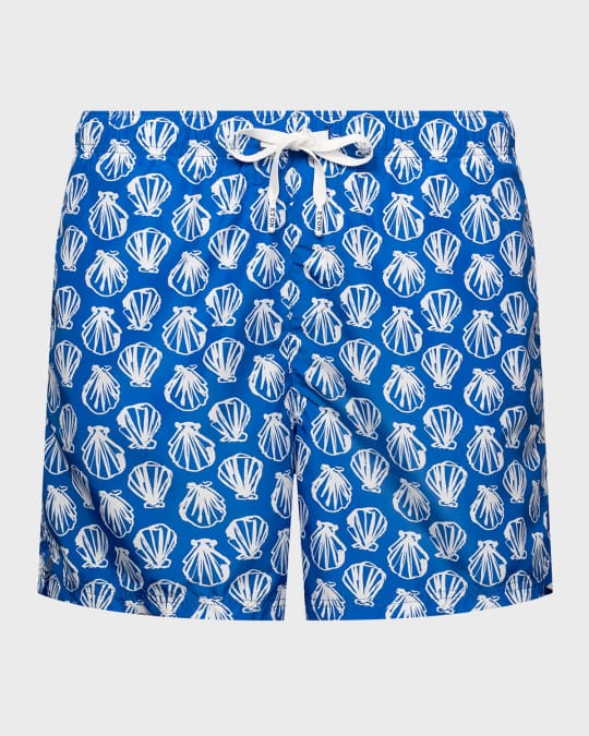 Eton Men's Seashell-Print Swim Trunks | Neiman Marcus