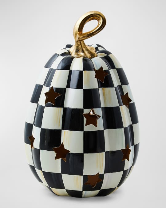 MacKenzie-Childs Courtly Check Illuminated Tall Star Pumpkin, 15.7 ...