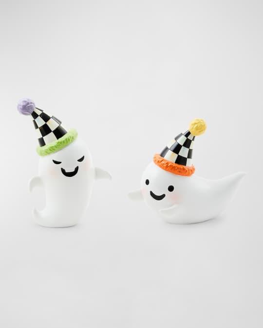 MacKenzie-Childs Trick or Treat Ghost Figurines, Set of 2 | Neiman Marcus