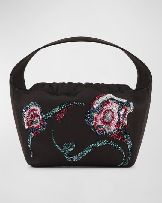 Giorgio Armani Mini Sequined Satin Top-Handle Bag | Neiman Marcus