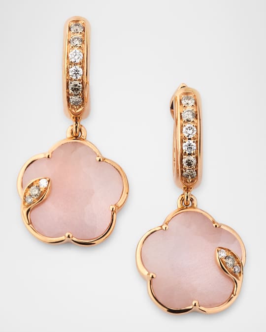 Pasquale Bruni Ton Joli 18K Rose Gold Diamond Earrings with Pink ...