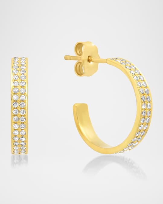 Jennifer Meyer 18K Yellow Gold Mini Ellen Hoop Earrings with Diamonds ...