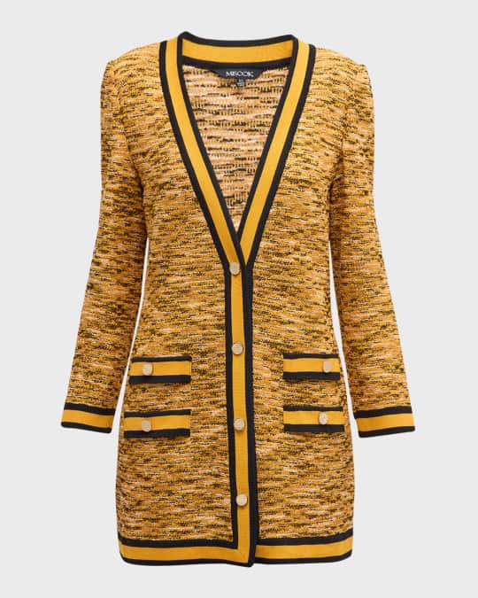 Misook Tailored Button-Down Tweed Knit Jacket | Neiman Marcus