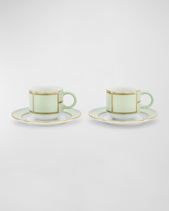 GINORI 1735 Diva Coffee Set for Two, Verde | Neiman Marcus