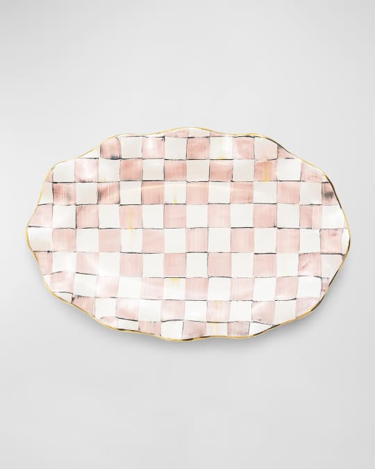 MacKenzie-Childs Rosy Check Ceramic Serving Platter | Neiman Marcus