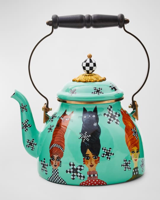 MacKenzie-Childs Cat Lady 2-Quart Tea Kettle | Neiman Marcus