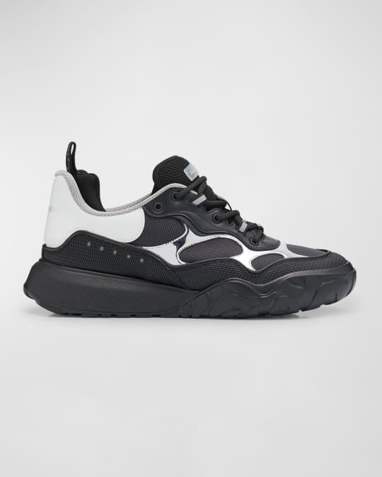 McQueen Men's Court Low-Top Chunky Leather Sneakers | Neiman Marcus